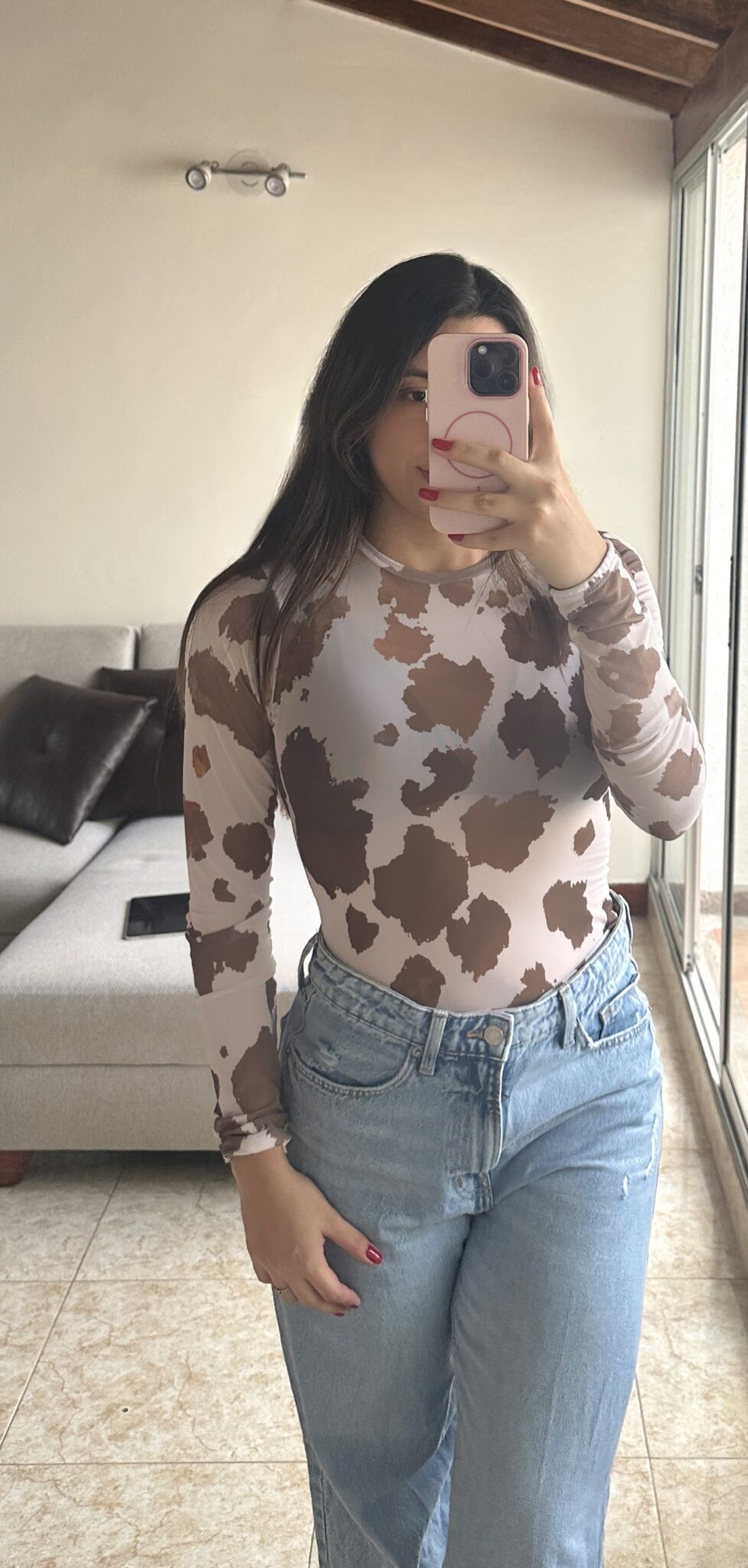 Body Cow print con top